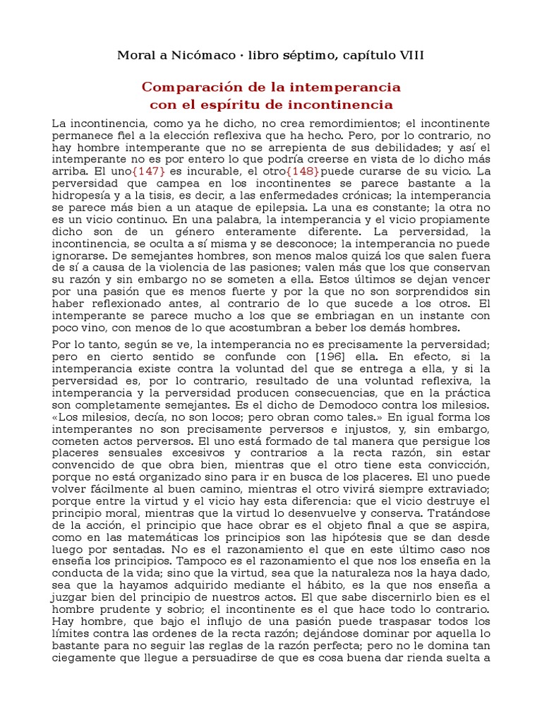 Comparación de La Intemperancia Con El Espíritu de Incontinencia | PDF ...