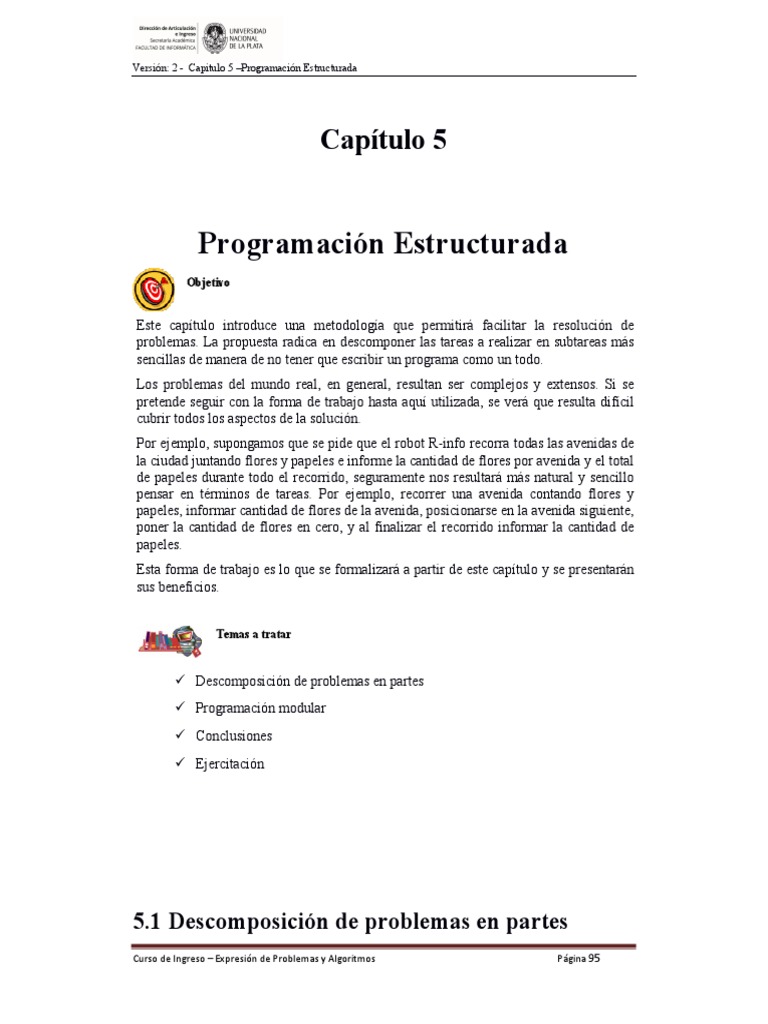 Capitulo 5-Programacion Estructurada | PDF | Robot | Robótica