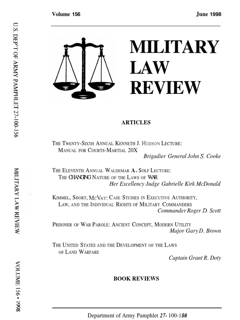 United States Department of Army - Military Law Review | PDF | Uniform ...