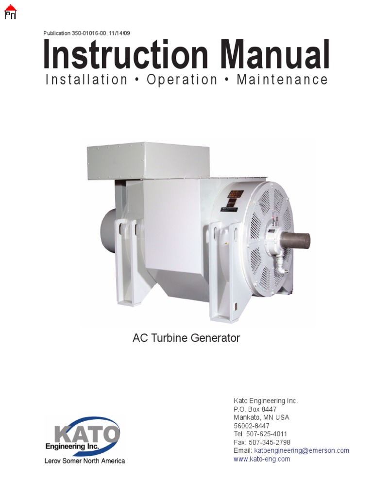 Kato Engineering Generator Manual | PDF | Electric Generator | Switch