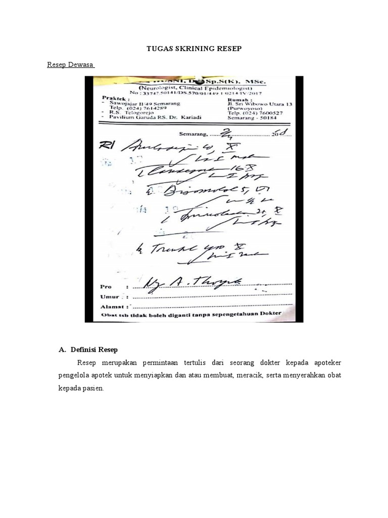 Skrining Resep | PDF | Kesehatan Holistik