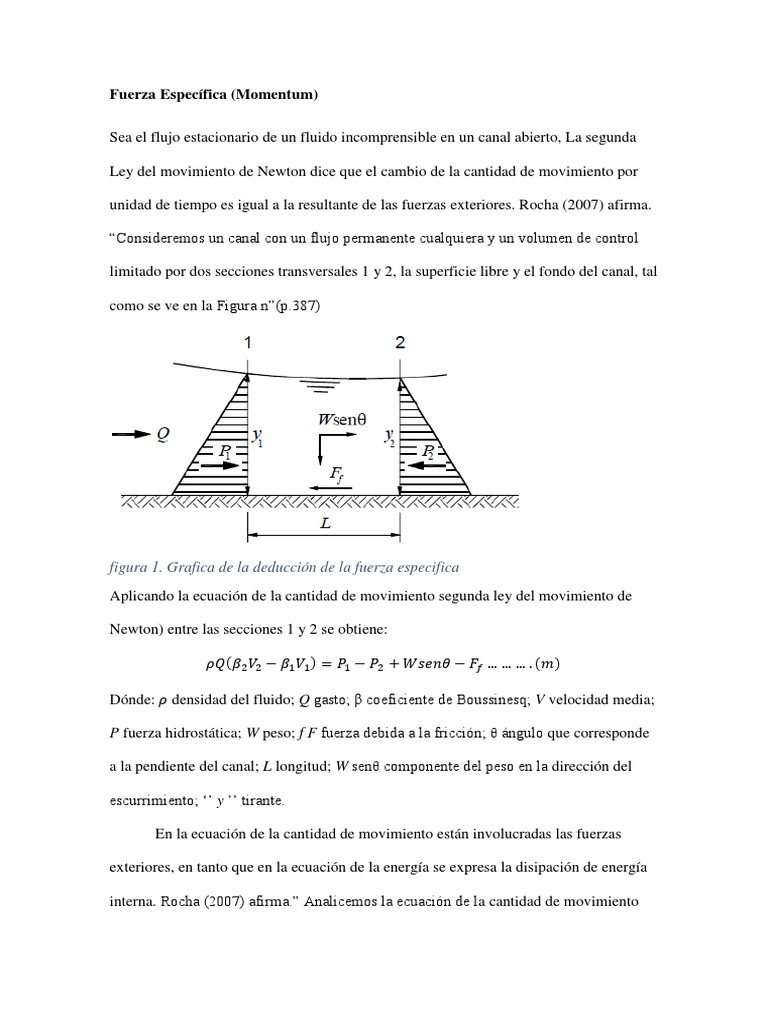 Fuerza Específica en Flujos de Canal | PDF | Fricción | Fuerza