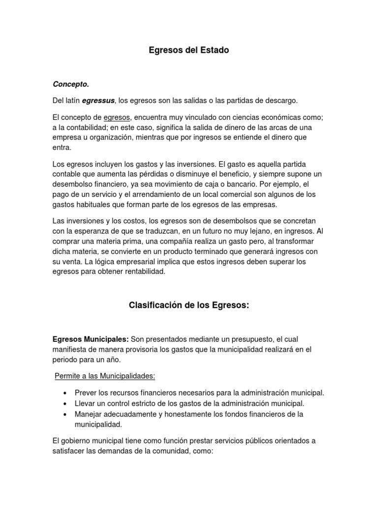 Egresos Del Estado | PDF | Presupuesto | Contabilidad