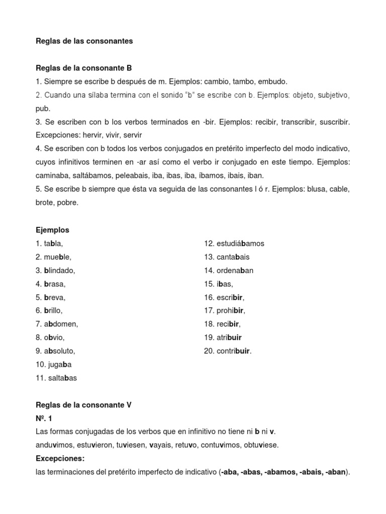 Reglas Ortográficas de Consonantes | PDF | Verbo | Gramática
