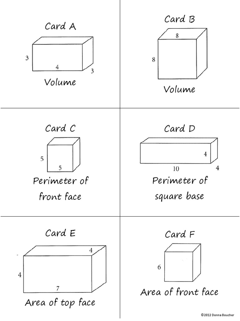 Area, Perimeter, Volume Formula Workstation | PDF