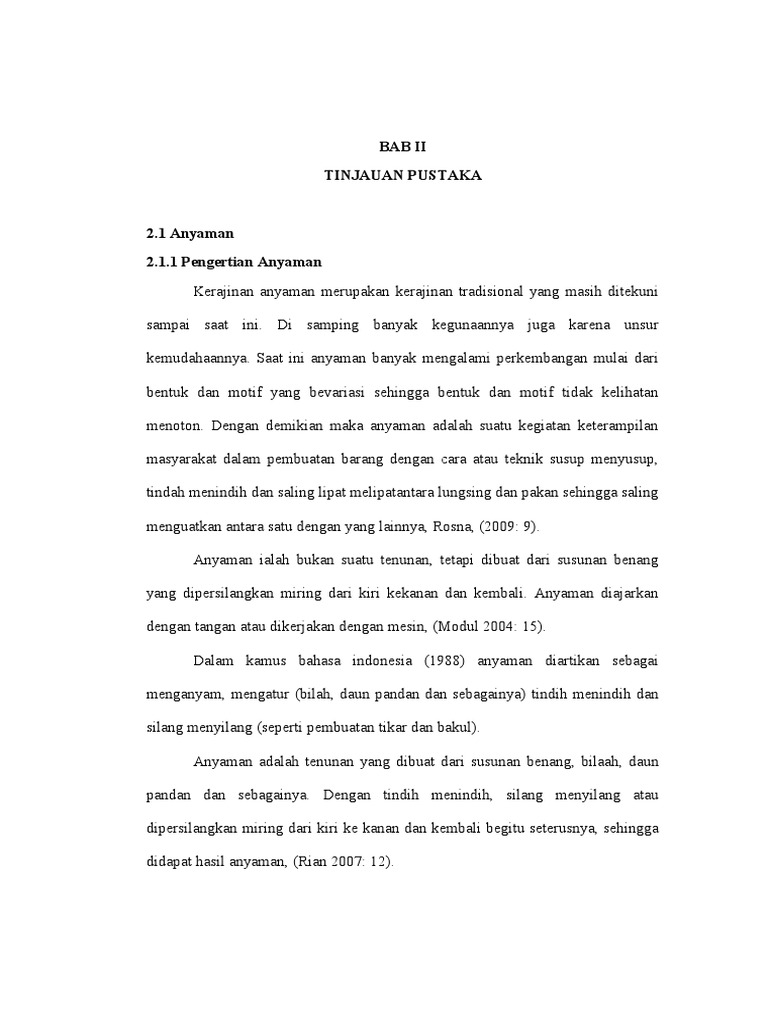 Sumber Pengertian Anyaman | PDF