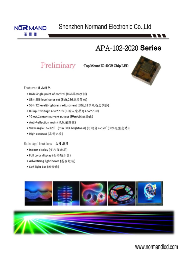 APA102 LED Datasheet Overview | PDF | Signal Processing ...