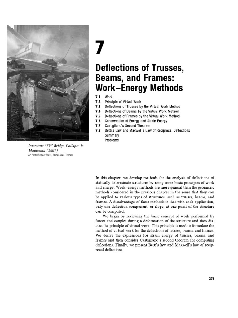 Structural Analysis A Kassimali Chap 7 Deflection Truss Beam Frame