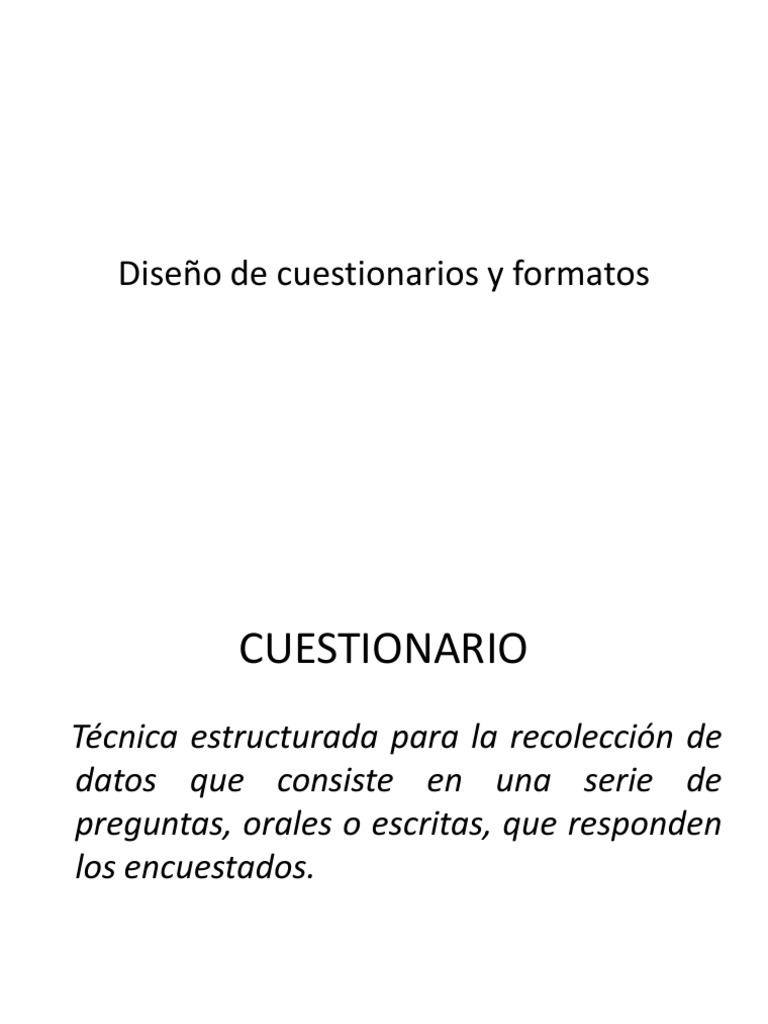 Diseño de Cuestionarios y Formatos | PDF