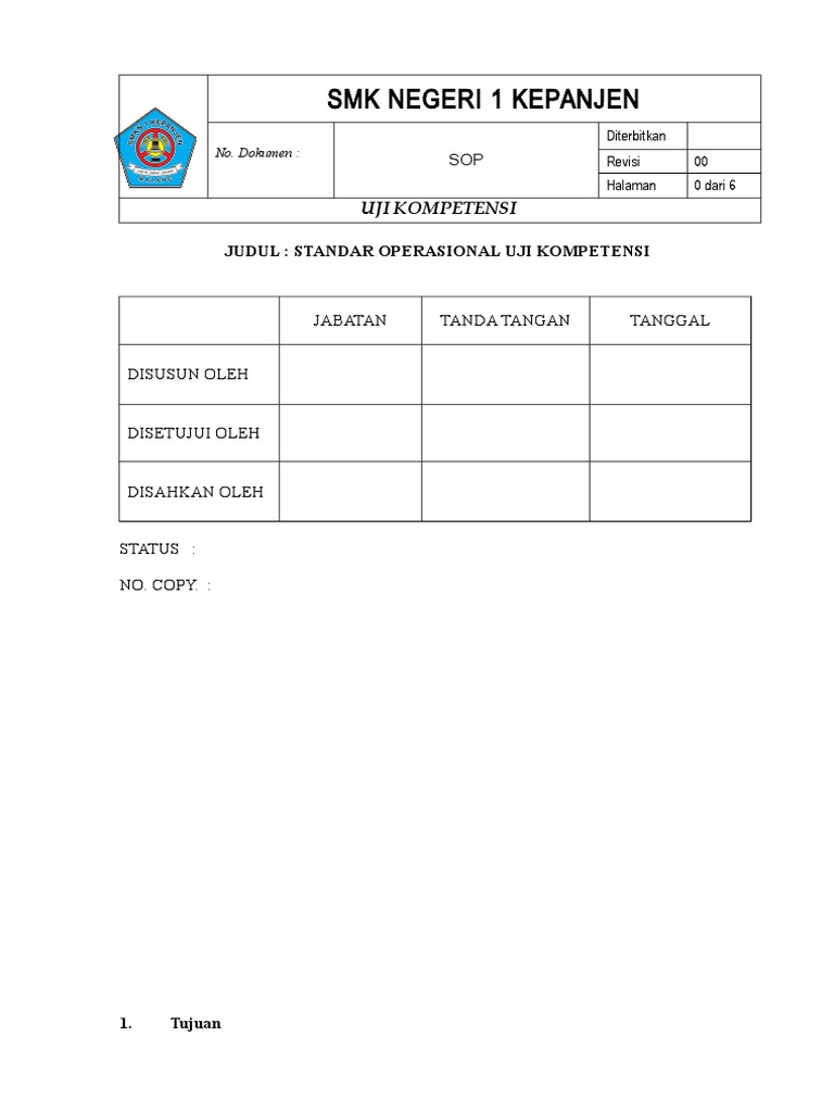 SOP Uji Kompetensi | PDF