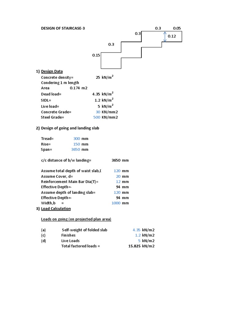 Design of Staircase - 3 | PDF | Civil Engineering | Structural Engineering
