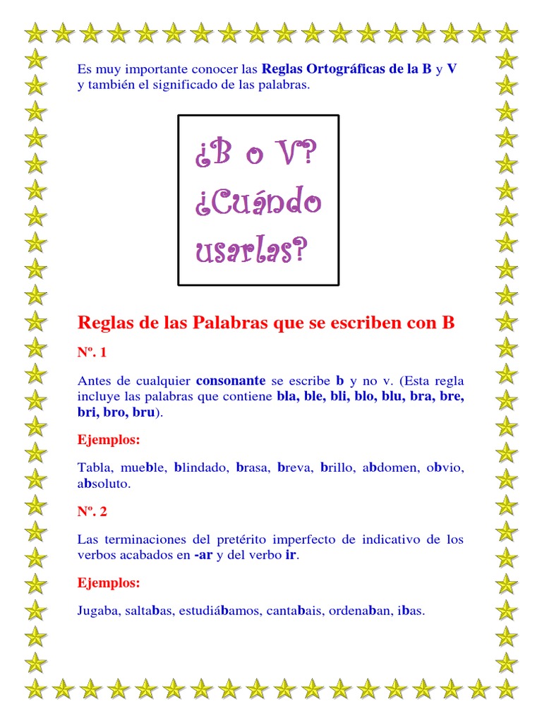 Aprende Las Reglas de La B | PDF