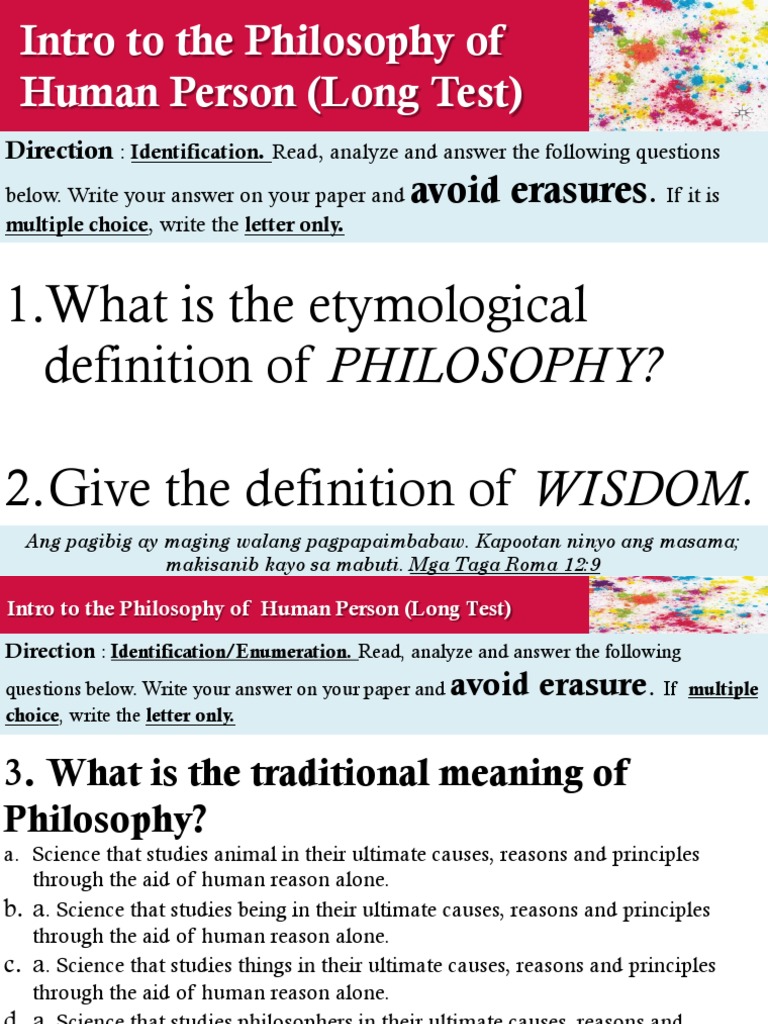 Long Test | PDF | Reason | Metaphysics