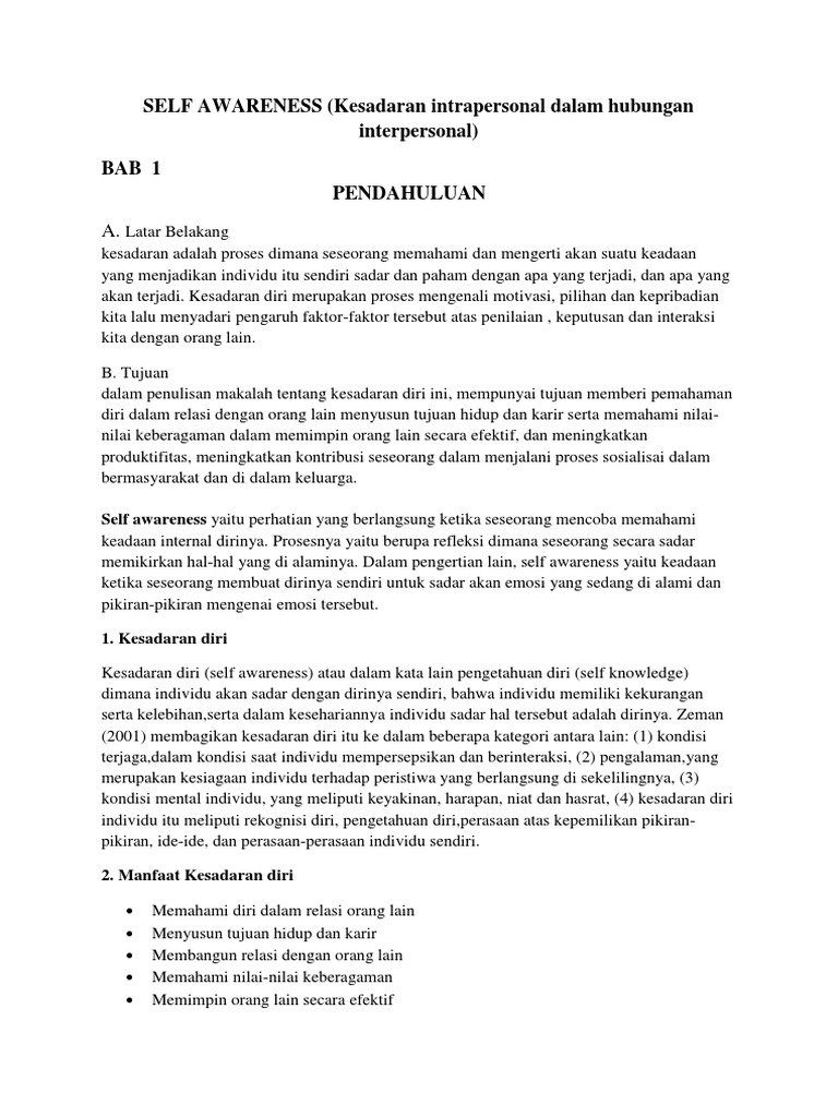 Self Awareness | PDF