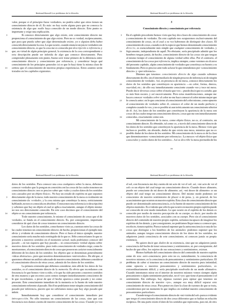 Conocimiento Directo vs. Referencia | PDF | Bertrand Russell | Existencia