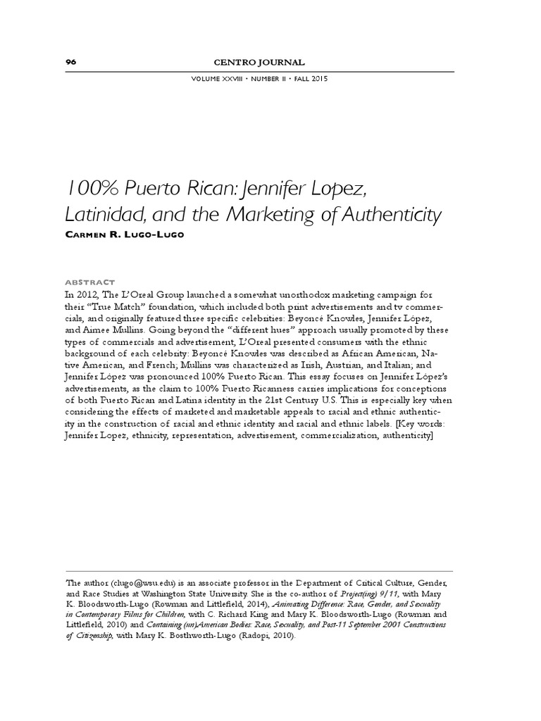 100 Percent Puerto Rican Jennifer Lopez PDF | PDF | Hispanic And Latino ...