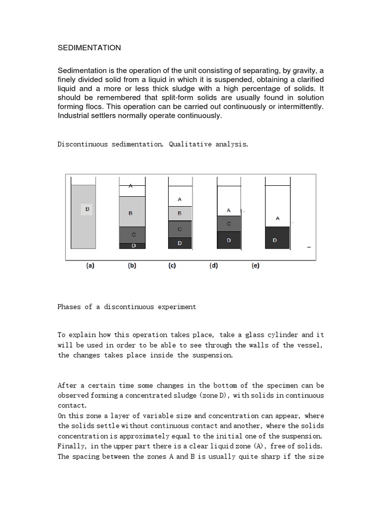 SEDIMENTATION | PDF | Materials Science | Chemical Engineering