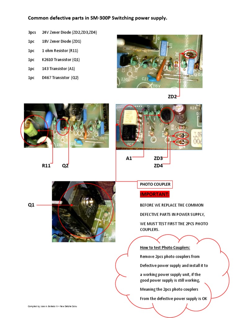Common Defects in SM-300P Power Supply | PDF