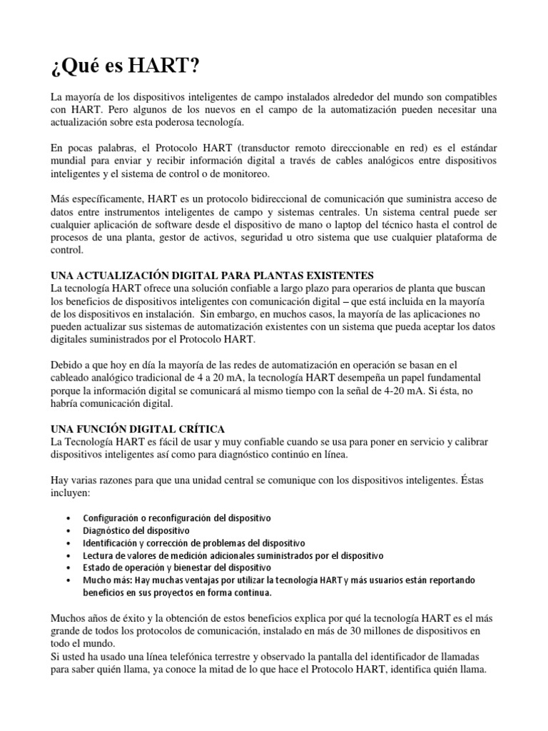 Que Es Protocolo Hart PDF | PDF | Hardware de la computadora ...