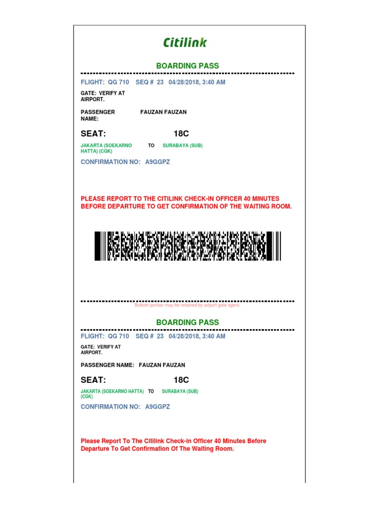 Boarding Pass | PDF