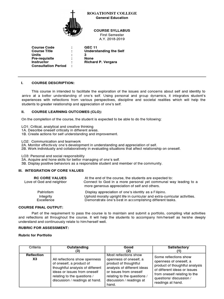 Understanding The Self Learning Program 18-19 | PDF | Self | Rubric ...
