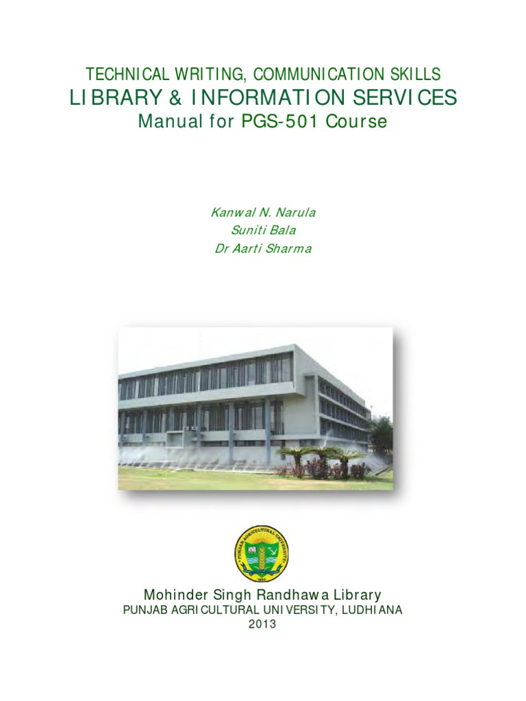 Technical Writing, Communication Skills Library & Information Services ...