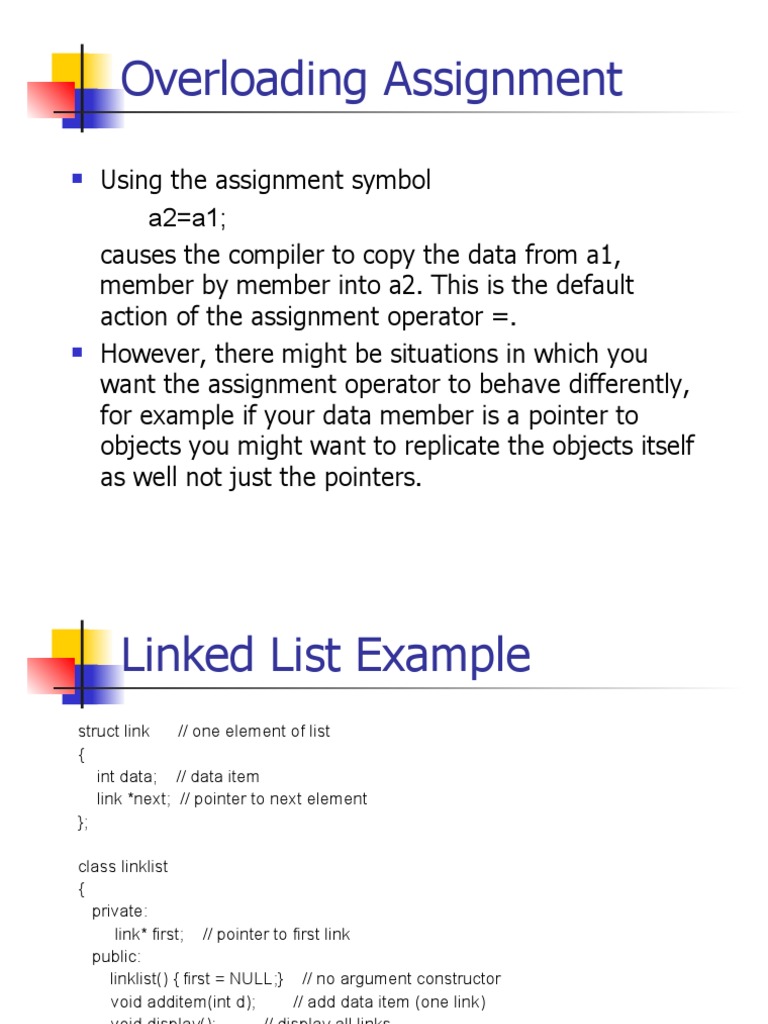 Overloading Assignment | PDF | Class (Computer Programming) | C++
