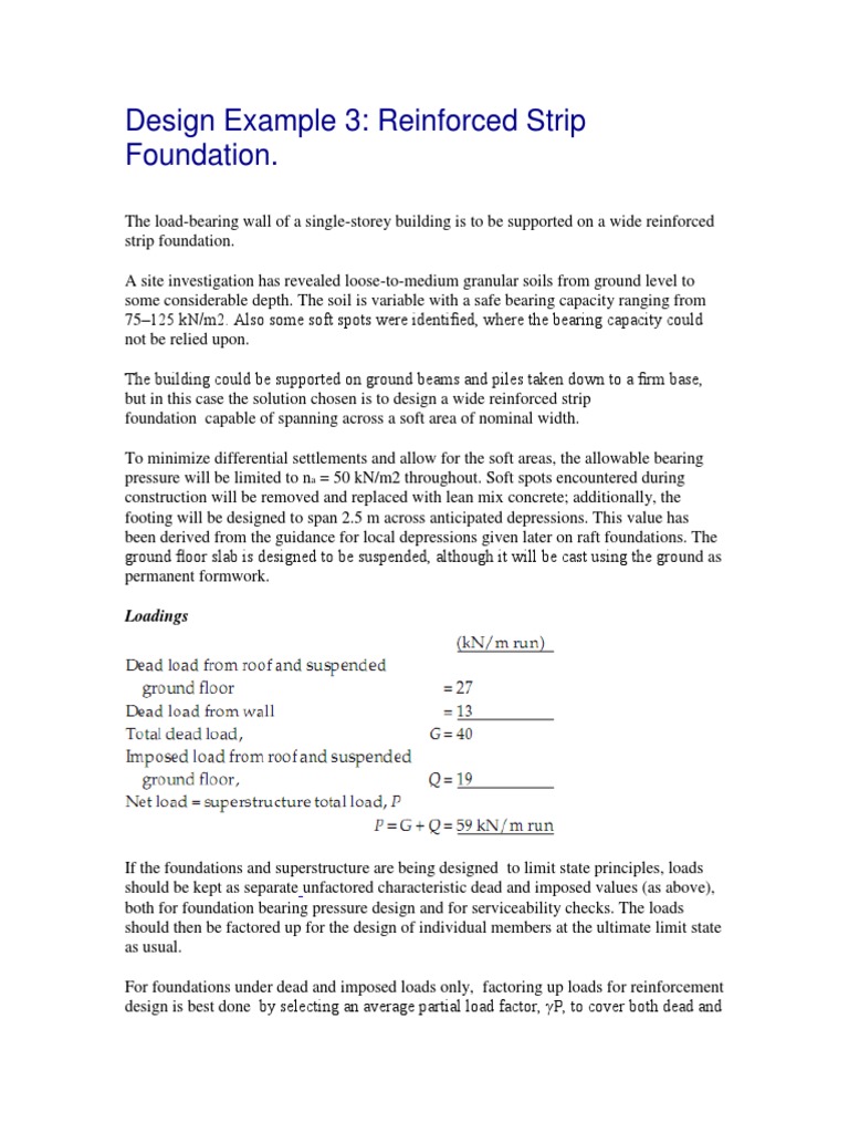 Reinforced Strip Foundation | PDF | Foundation (Engineering ...