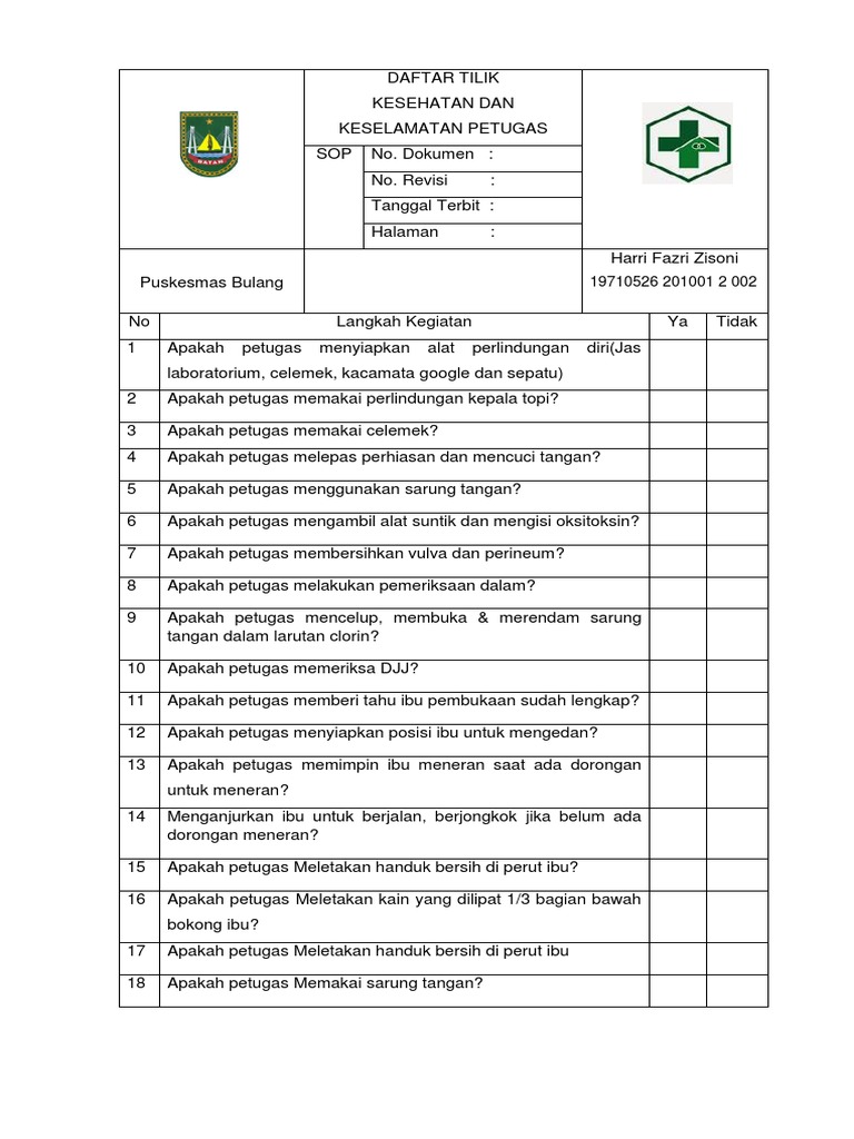 Daftar Tilik Apn | PDF