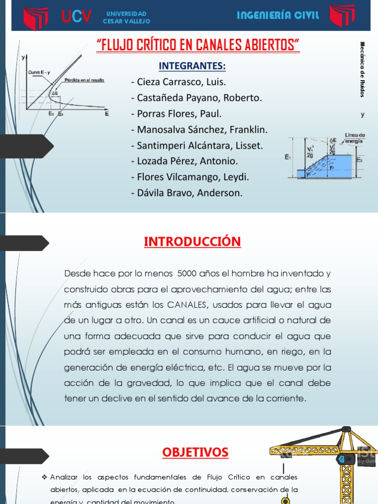 Diapositiva - Flujo Critico | PDF | Canal | Agua
