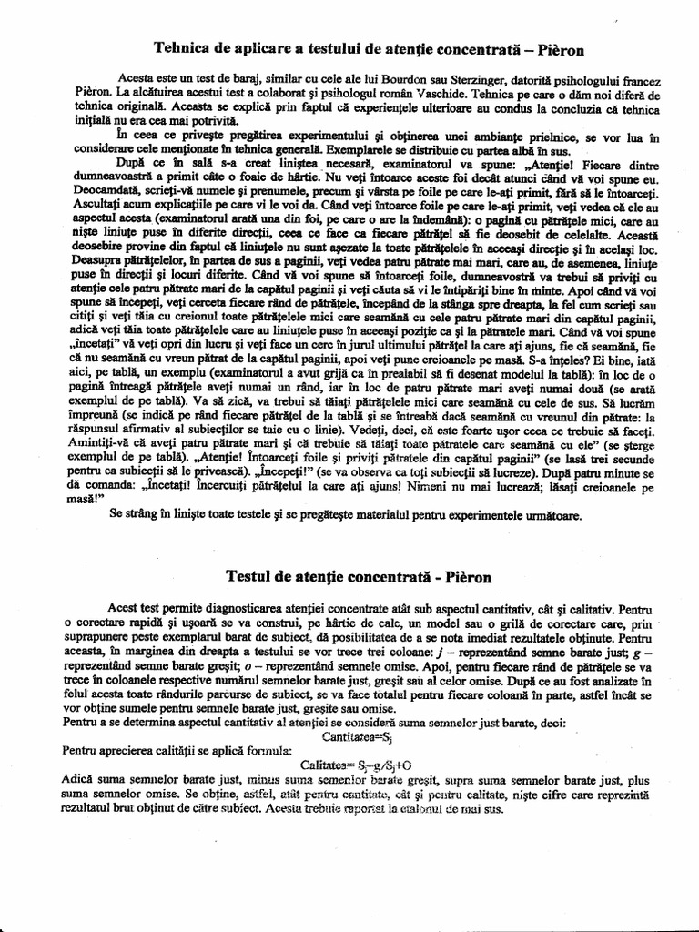 Testul Toulouse Pieron | PDF