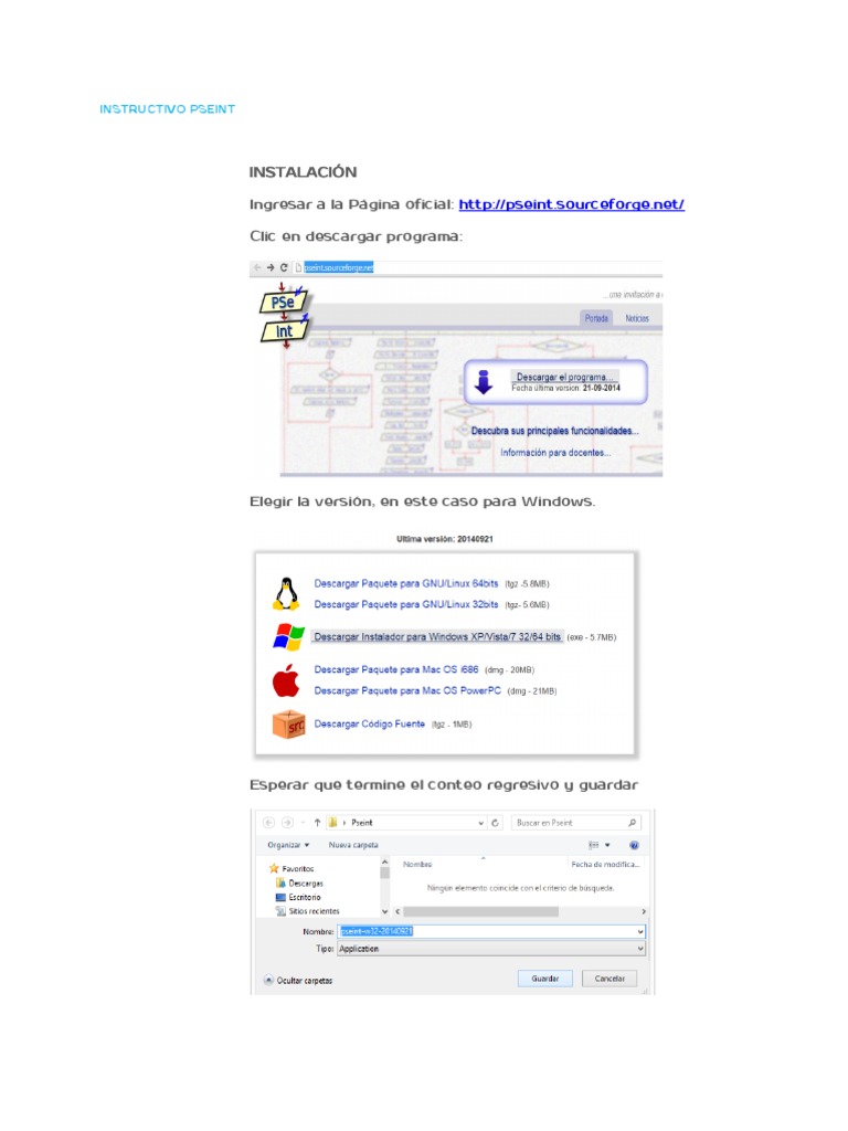 Instructivo PseInt Inicio v2016 (2276) | PDF | Programa de computadora | Programación