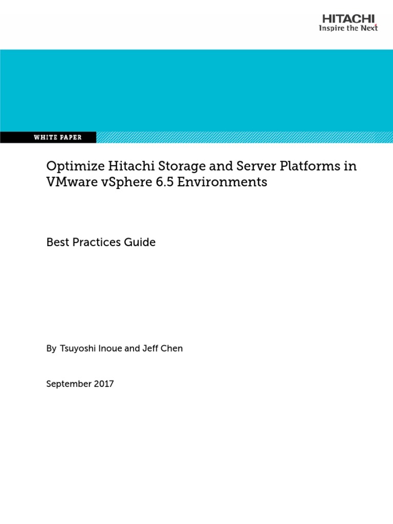 Hitachi Best Practices Guide Optimize Storage Server Platforms Vmware Vsphere Environments | PDF ...
