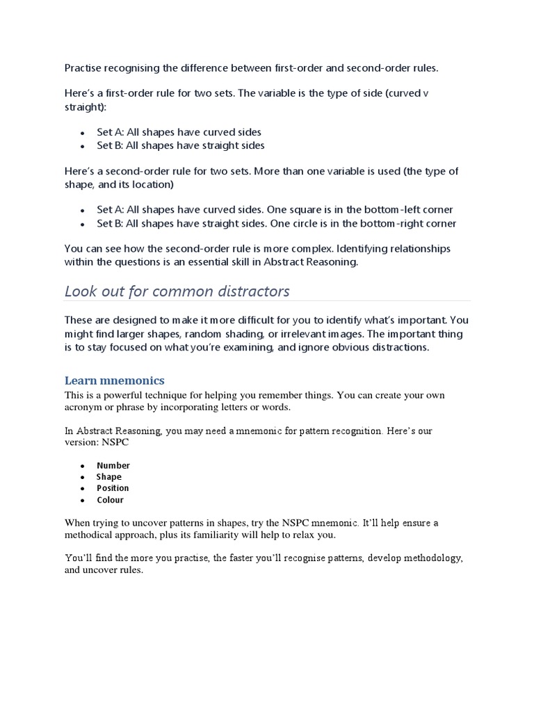 Look Out For Common Distractors: Learn Mnemonics | PDF
