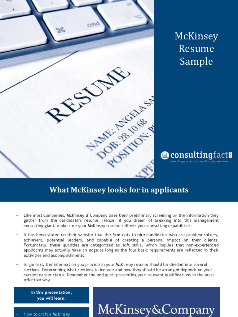 Resume Guideline MC Kinsey | PDF | Expert | Résumé