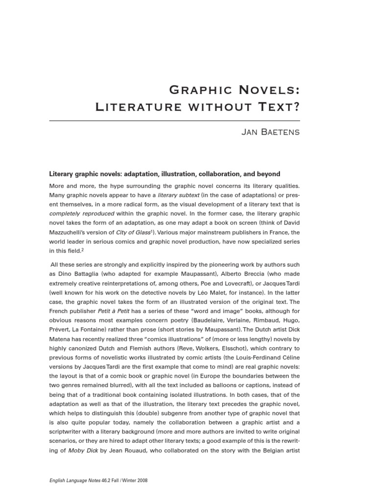Graphic Novels: Literature Without Text?: Literary Graphic Novels ...