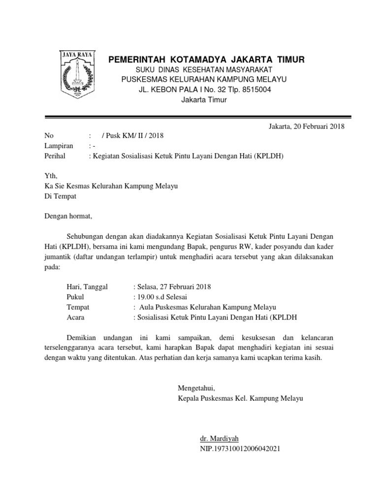 Lampiran Undangan Sosialisasi KPLDH | PDF