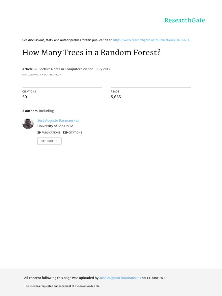 Random Forest 2001 | PDF | Receiver Operating Characteristic | Statistical Classification