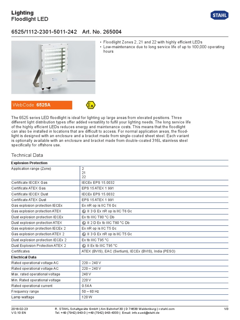 LED Flood Lights SDS - 265004 - en-GB | PDF | Light Emitting Diode ...