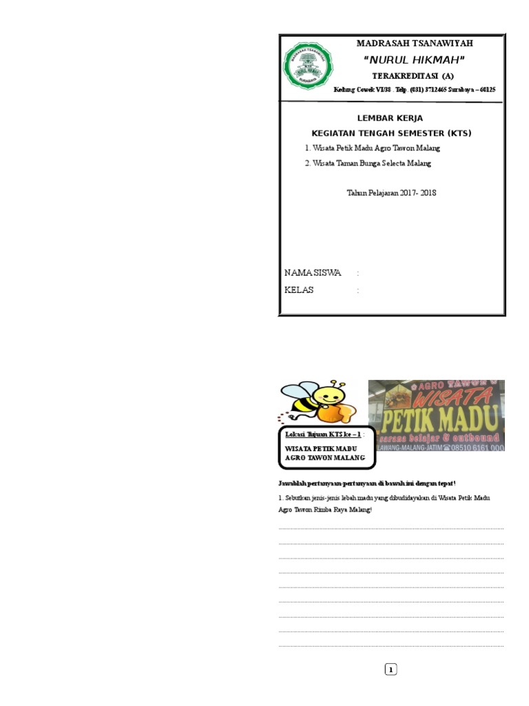 Format Laporan Pengamatan KTS Siswa | PDF