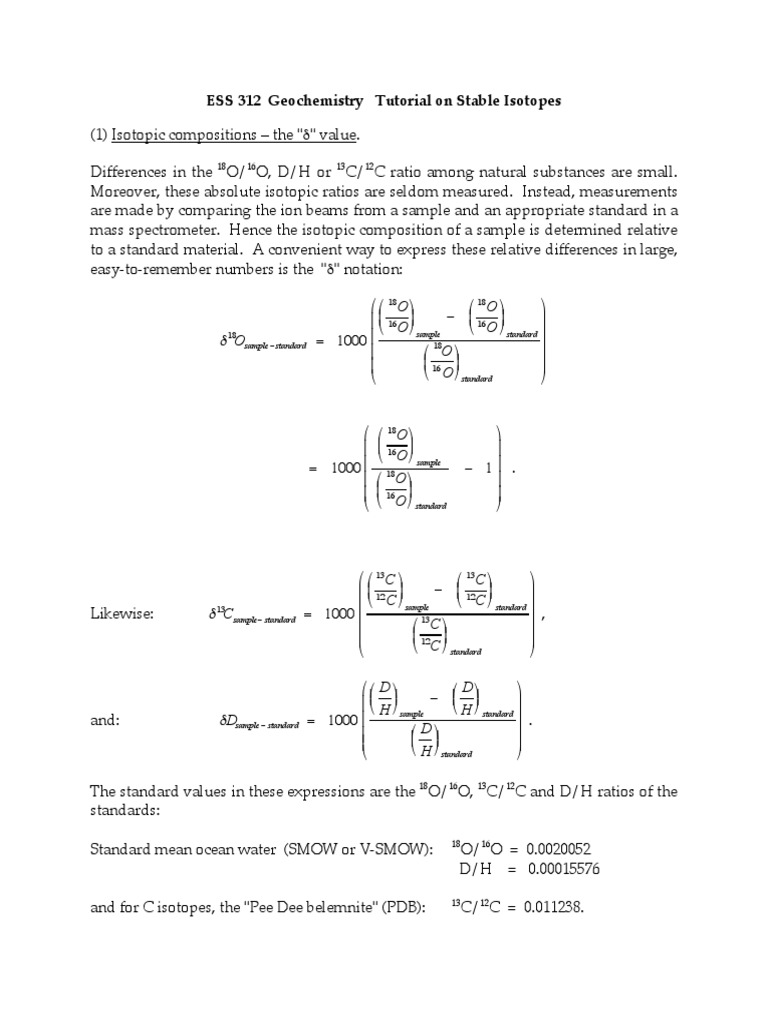 Stable Isotopes Tutorial | PDF | Carbon 13 | Chemical Equilibrium