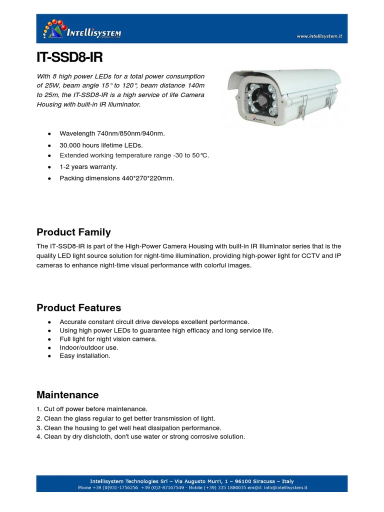 High-Power IR Illuminator IT-SSD8-IR | PDF | Infrared | Light Emitting ...