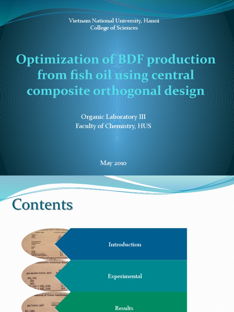 Optimization of BDF Production From Fish Oil | PDF | Chemical ...