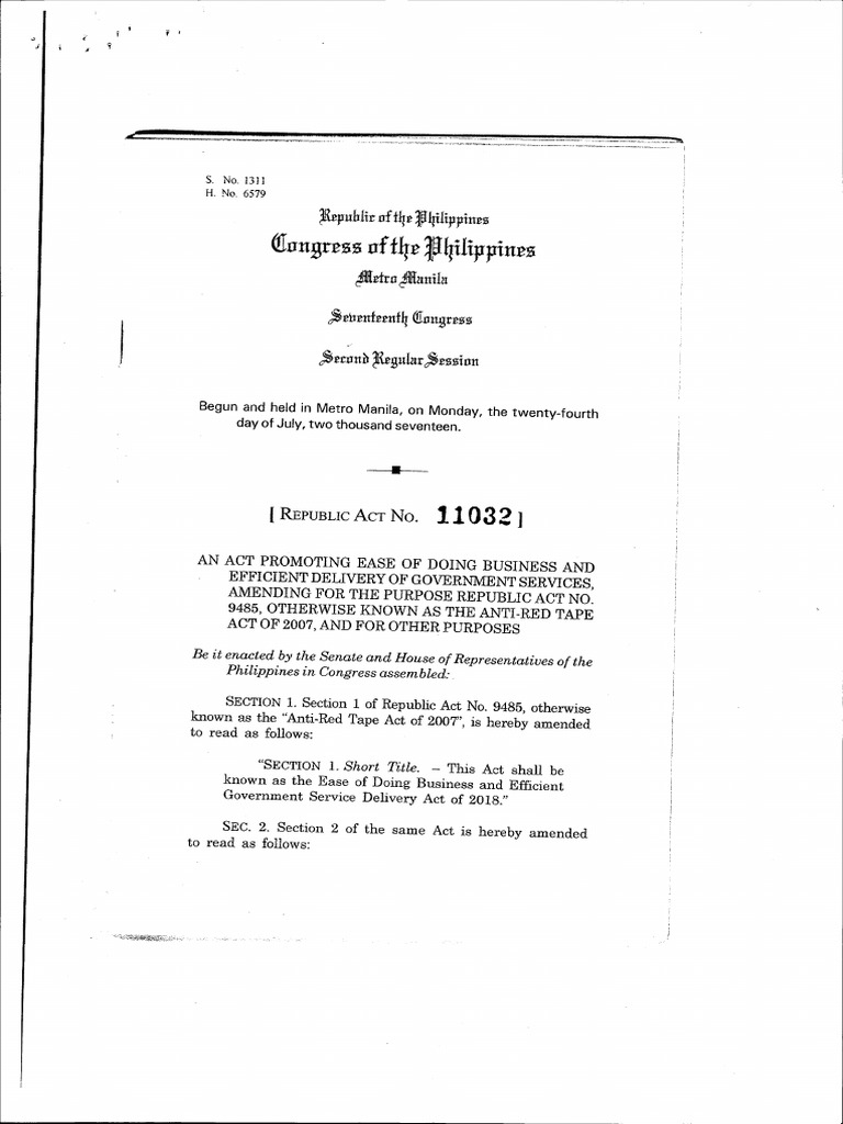 RA.11032 - Ease of Doing Business and Efficient Government Service ...