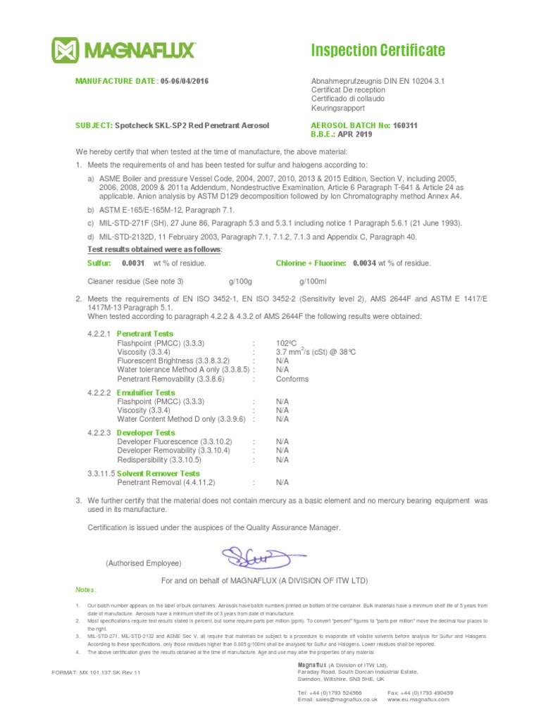 SKL SP2 | PDF | Nondestructive Testing | Chemistry