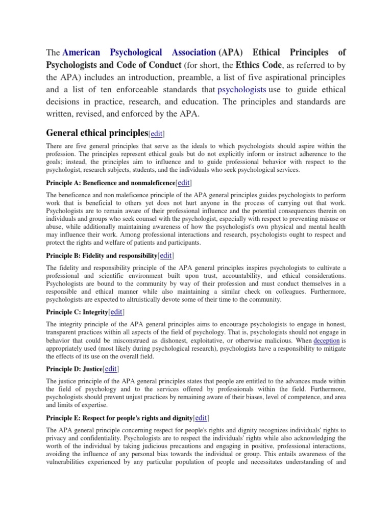 APA Ethics | PDF | Confidentiality | Psychology