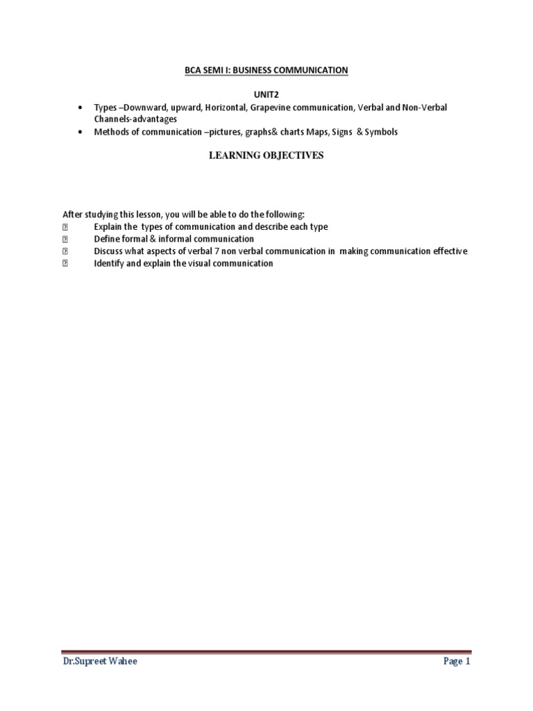 Types of Business Communication | PDF | Nonverbal Communication ...