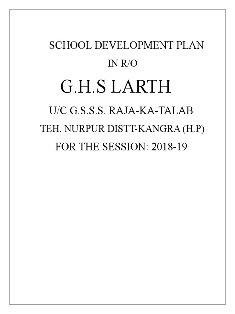 School Development Plan | PDF