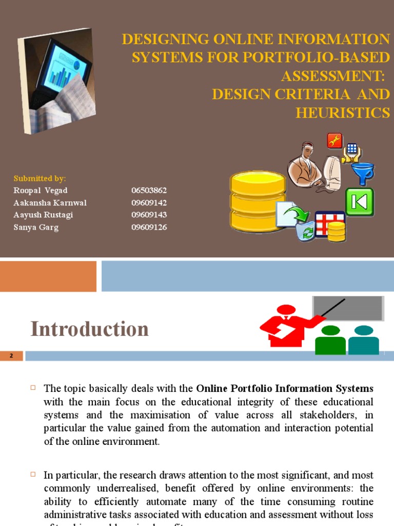 Designing Online Information Systems For Portfolio Based Assessment ...