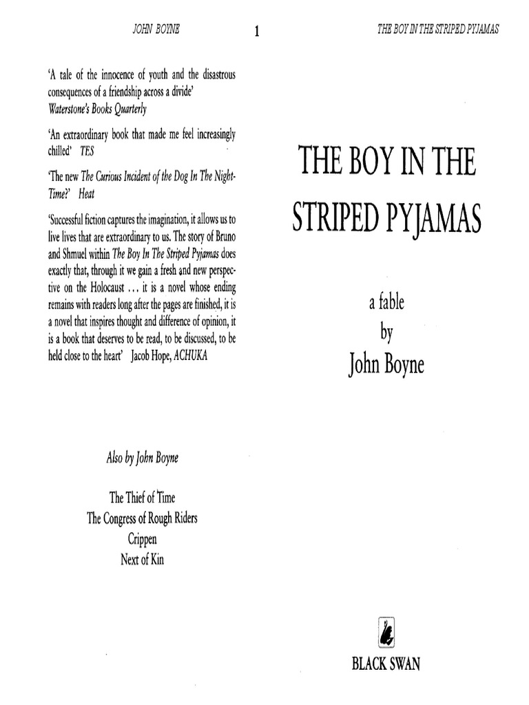 The Boy in The Striped Pajamas | PDF | Novels | Novels Adapted Into Films